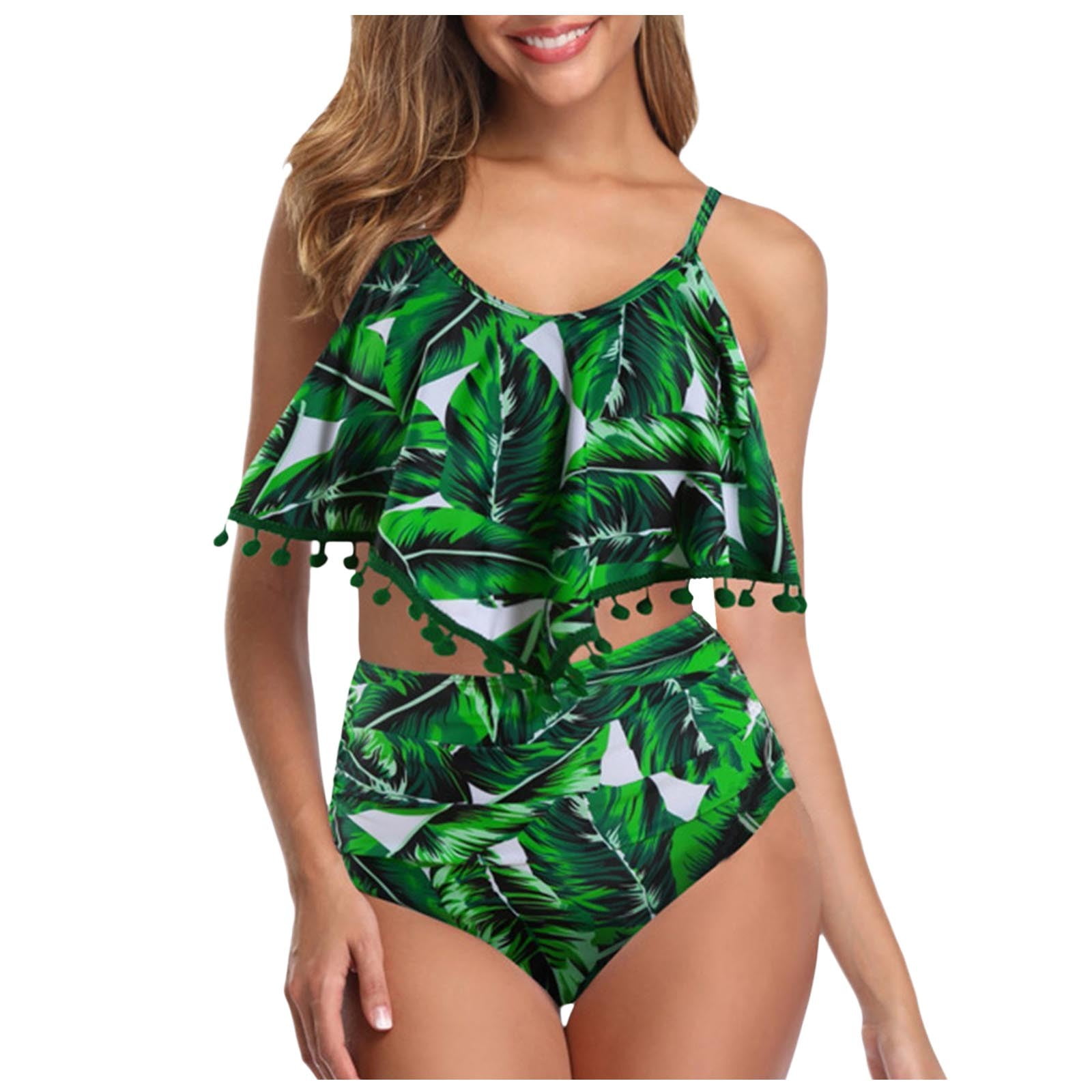 Gyujnb Tankini Swimsuits For Women Tummy Control Women Two Piece High