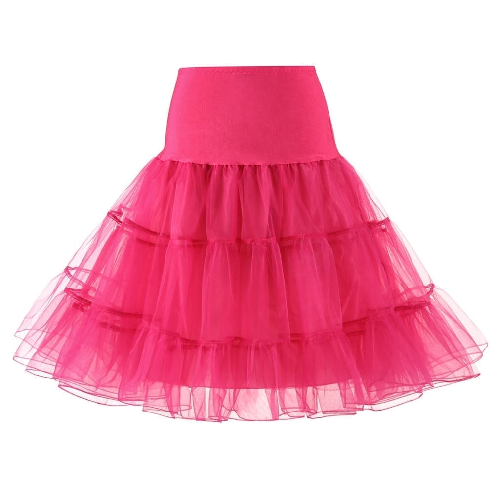 GYUJNB Women's 50s Petticoat Vintage Tulle Petticoat Puffy Tutu Skirts ...