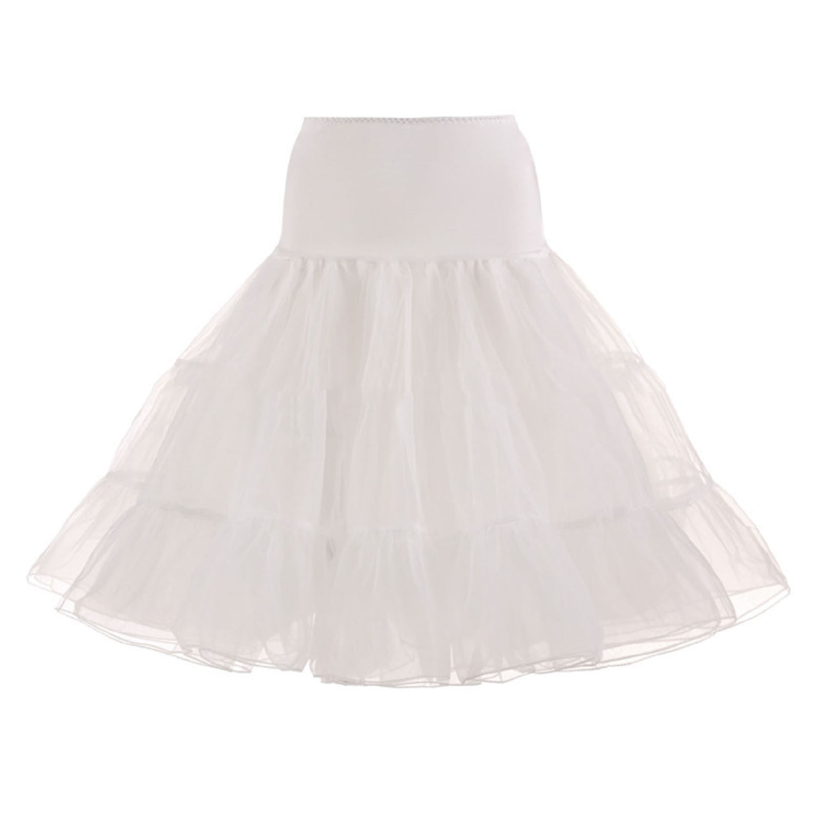 GYUJNB Women's 50s Petticoat Vintage White Tulle Petticoat Puffy Tutu ...