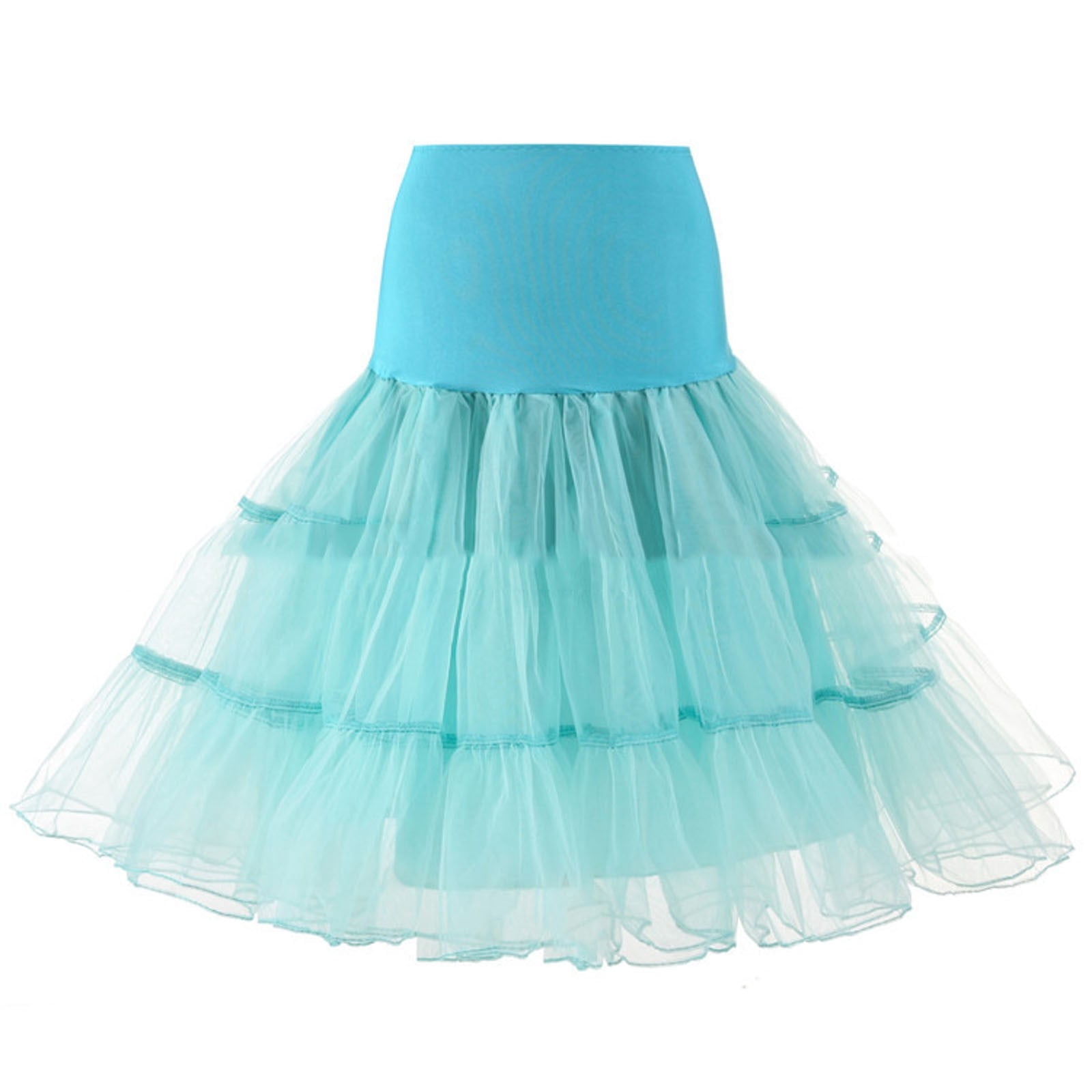 GYUJNB Women's 50s Petticoat Vintage White Tulle Petticoat Puffy Tutu ...