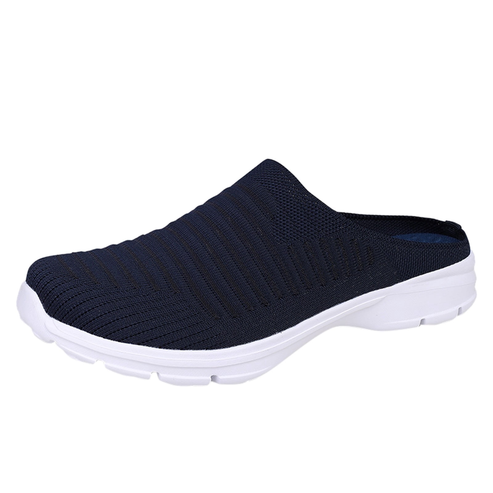 GYUJNB Women's Mules Shoes Slip on Sneakers Knit Flats Platform ...