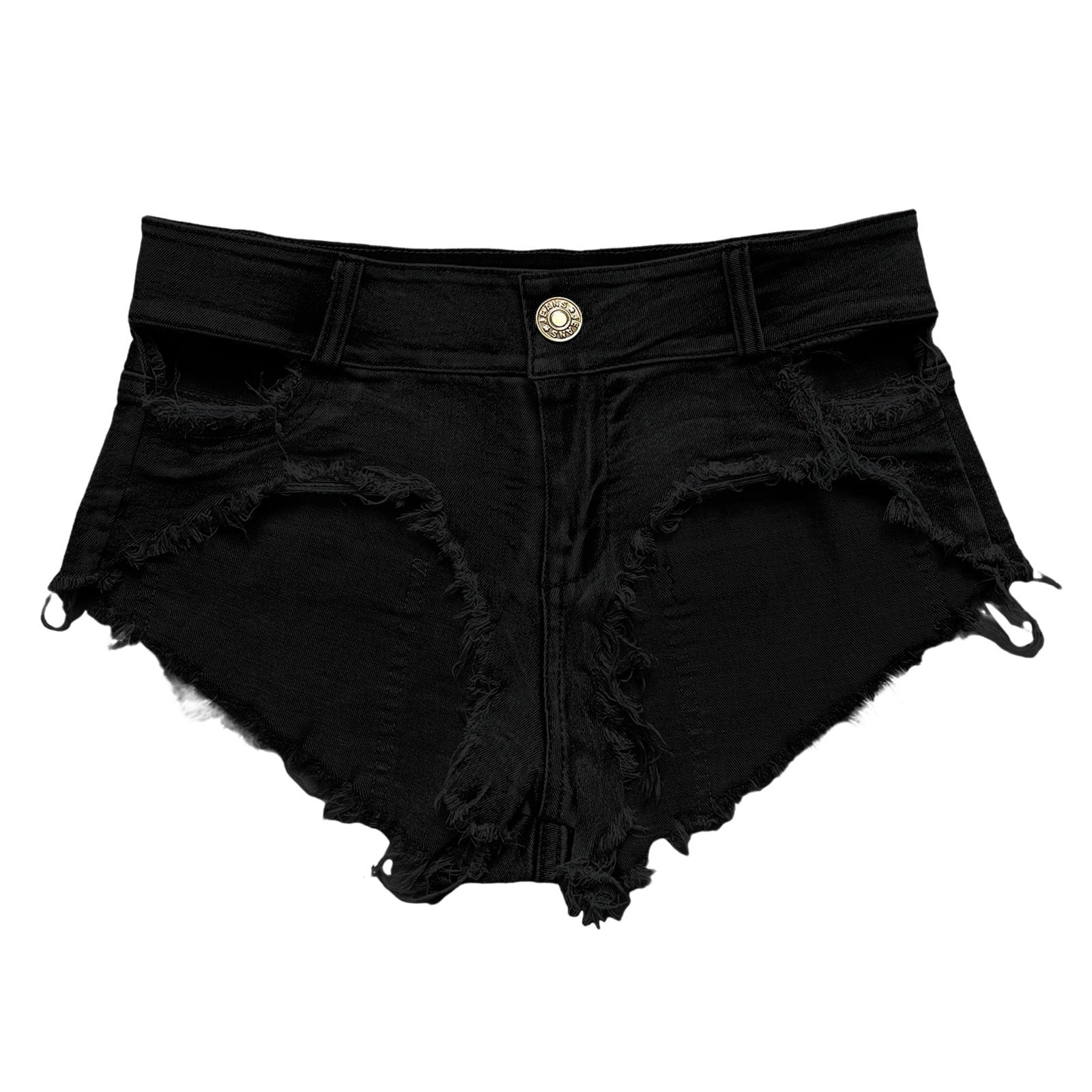 Gyujnb Womens Sexy Denim Shorts Low Waist Cut Off Lace Up Mini Jeans Hot Pants Club Beaches