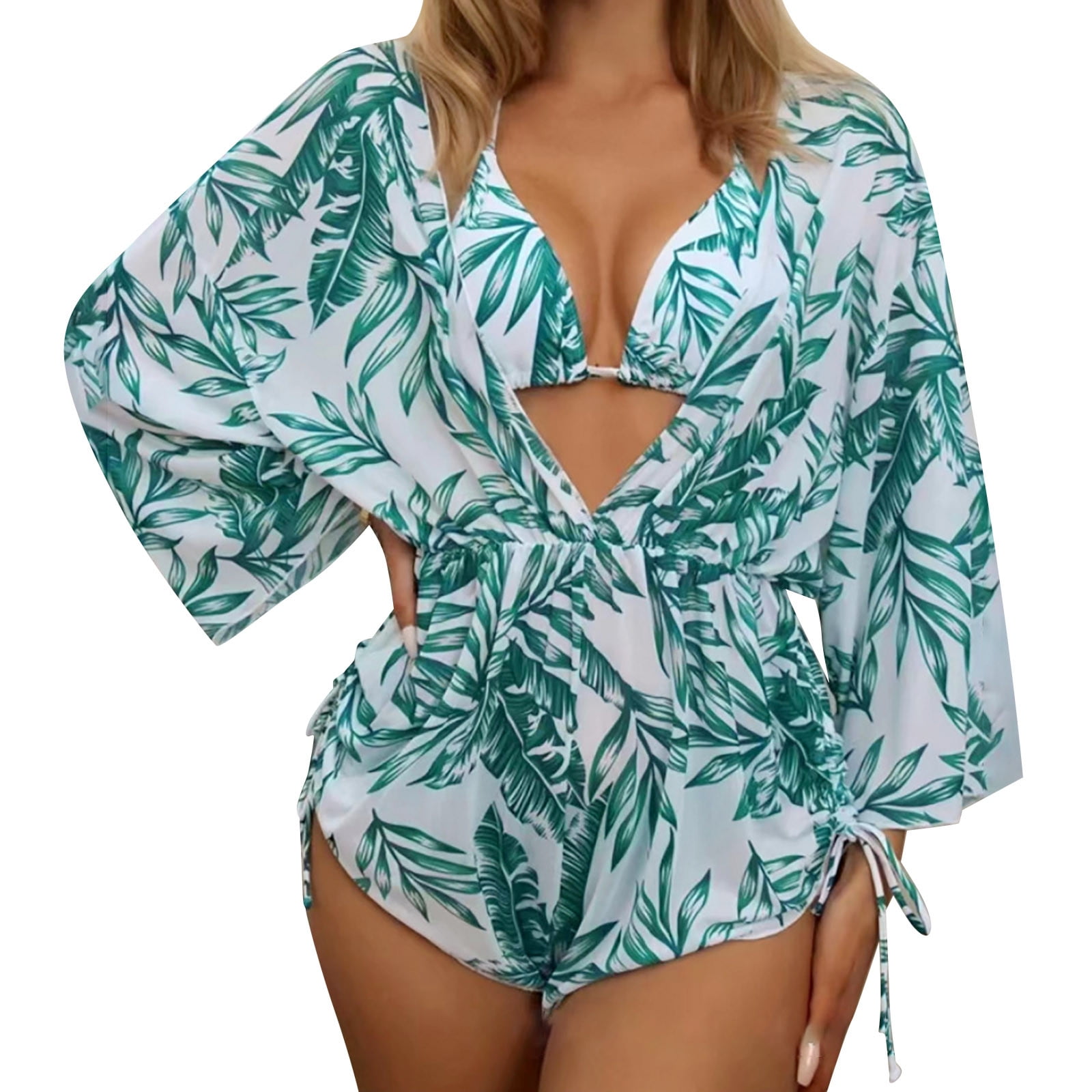Gyujnb Womens Sexy High Neck One Piece Swimsuits Halter Flounce