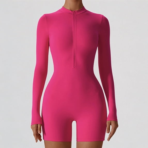 GYUJNB Womens One Piece Swimsuits Open Zipper Long Sleeved Jumpsuit ...