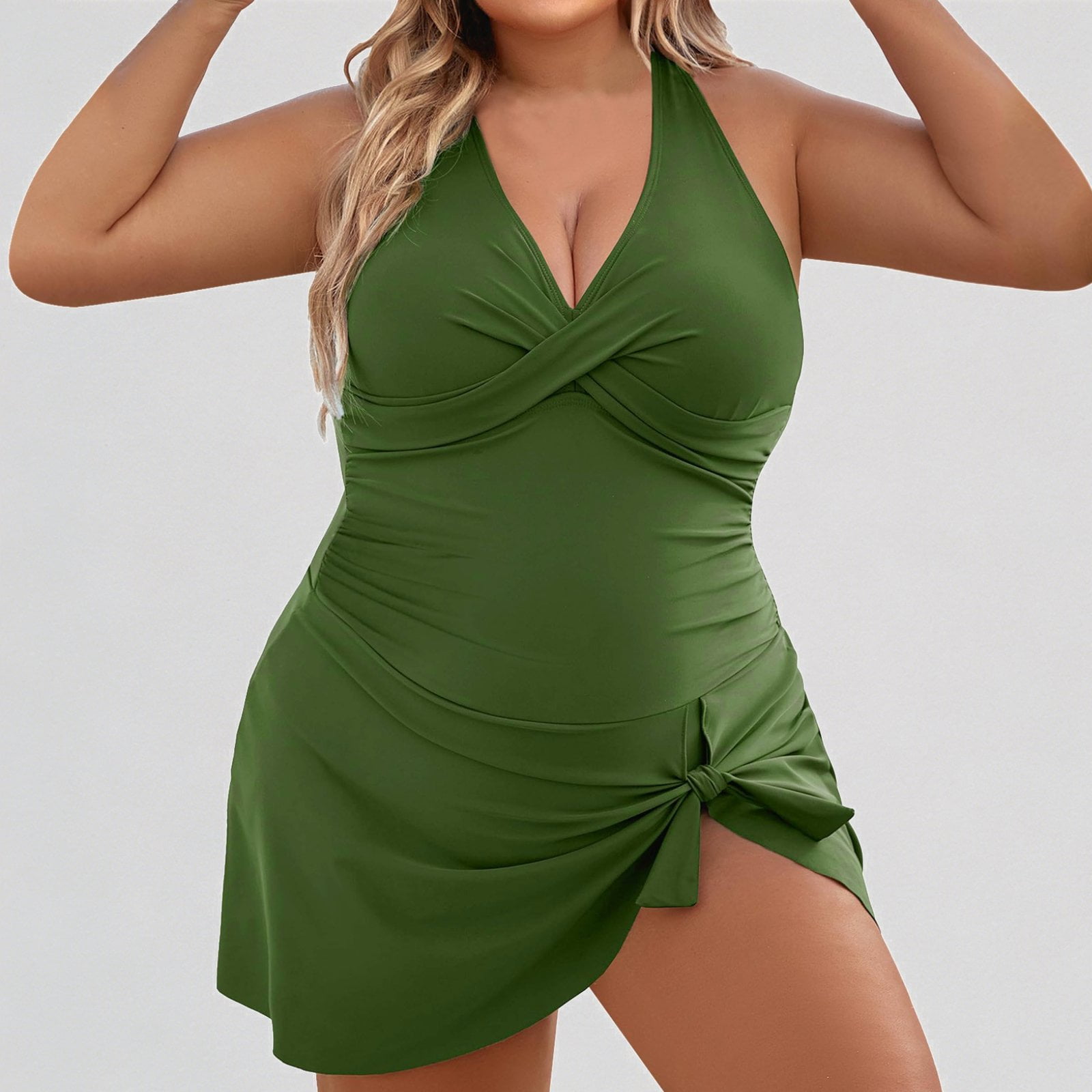 GYUJNB Womens One Piece Swimsuits Plus Size Swim Dress Bathing Suits ...