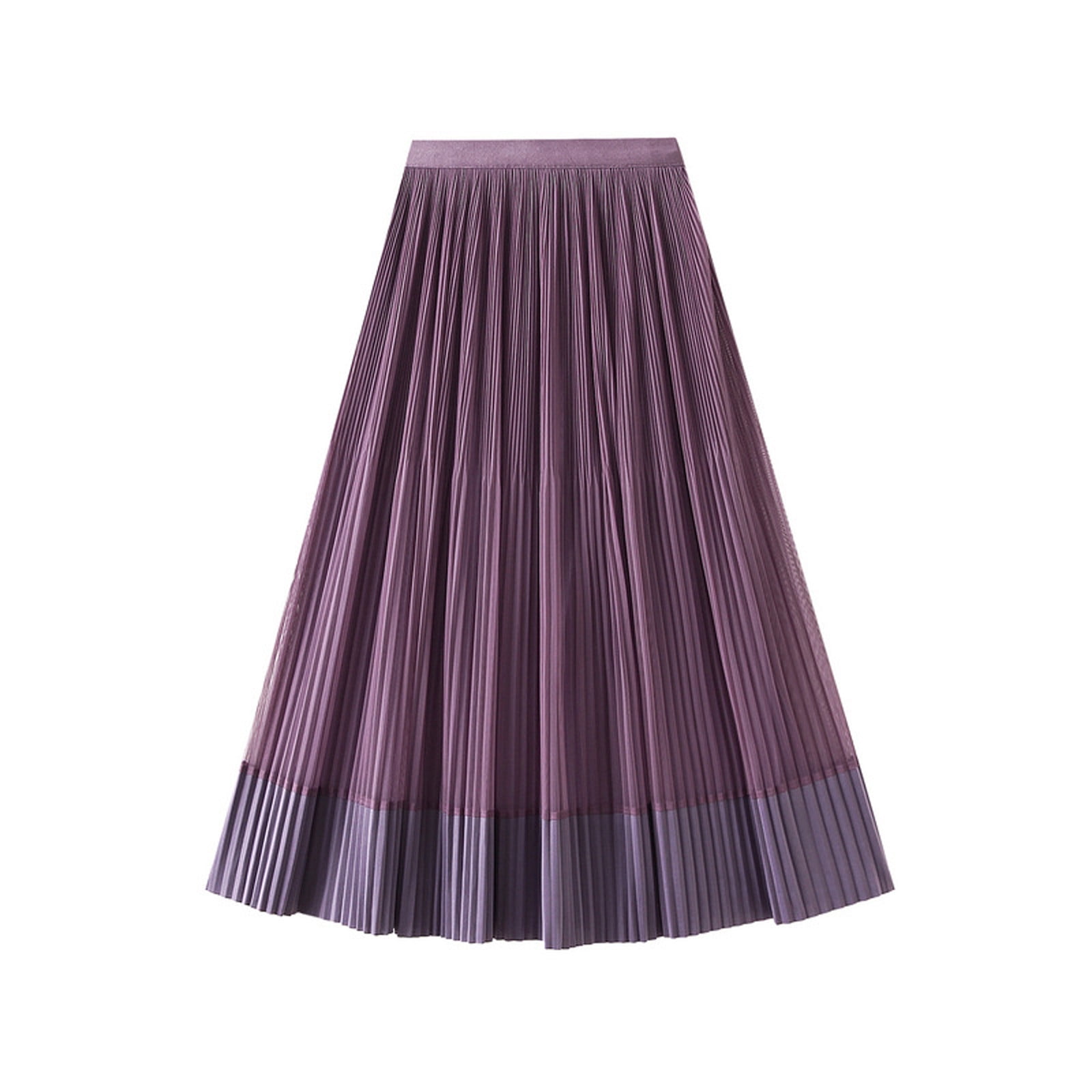 GYUJNB Womens Pleated Midi Skirt,High Waist Swing Boho Pleated Shirring ...