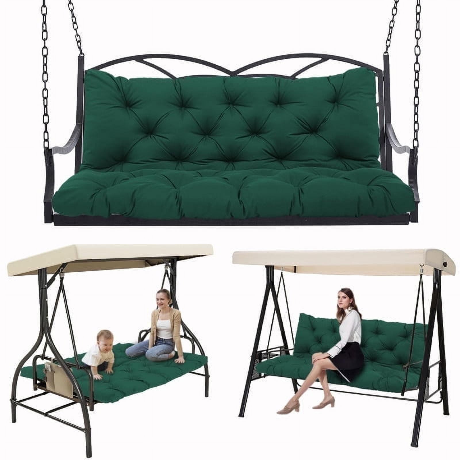 GYXXZH 60" x 40" Dark Green Bench Outdoor Seating Cushion Waterproof ...