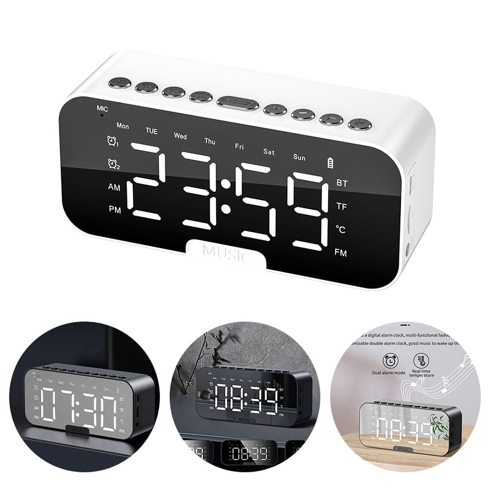 GYZ 2025 Digital Alarm Clock With Large Mirror Office Bedside Table ...