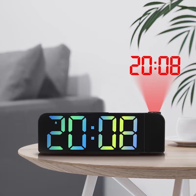 GYZ 2025 Projection Alarm Clock Large Display Electronic Clock Digital ...