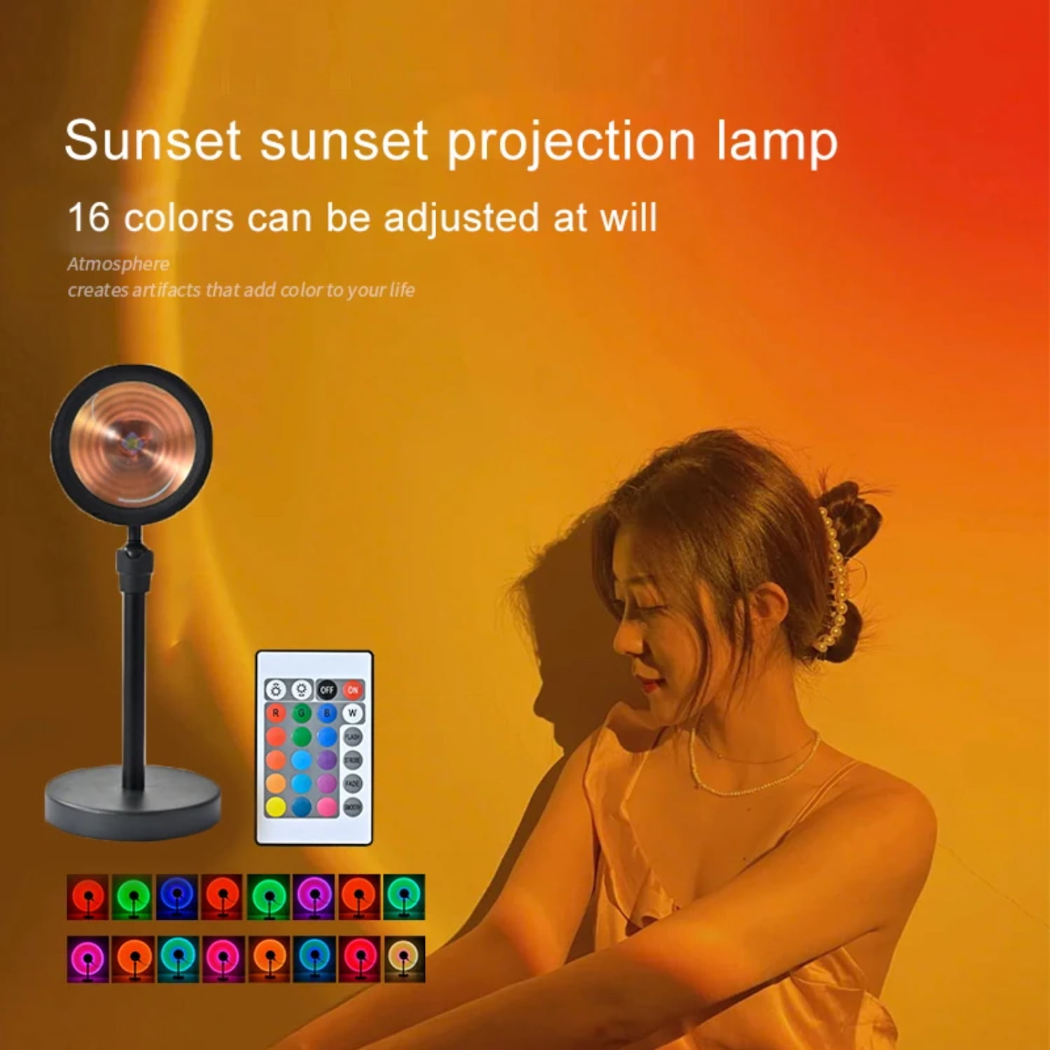 GYZ 2025 Usb Rgb Sunset Lamp Night Light Projector Photography Wall ...