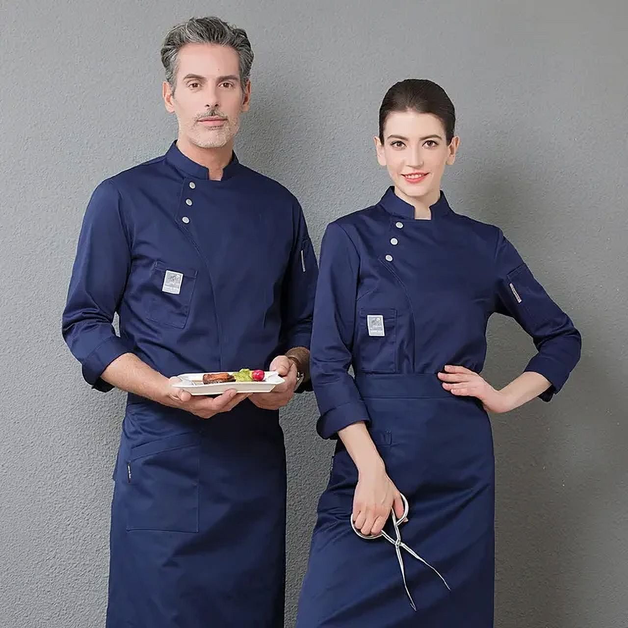 GYZ01 Chef Uniforms Long-sleeved Men and Women Hotel Canteen Work ...