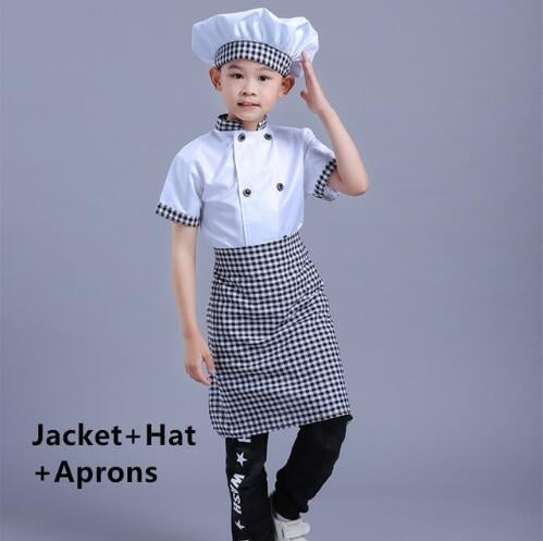 GYZ01 cosplay Chef Jackets Kitchen Roleplay Uniform Cook Hat Restaurant ...