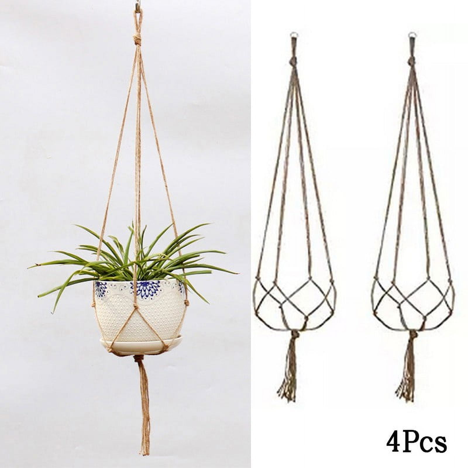 GYZEE 4Pcs Rope Plant Hanger Basket Flower Pot Hanging Holder Garden ...