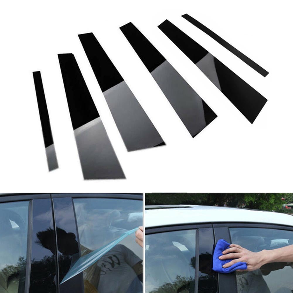 GYZEE 6X Glossy Black Car Casement Pillar Posts Set Decal Trim For Bmw ...