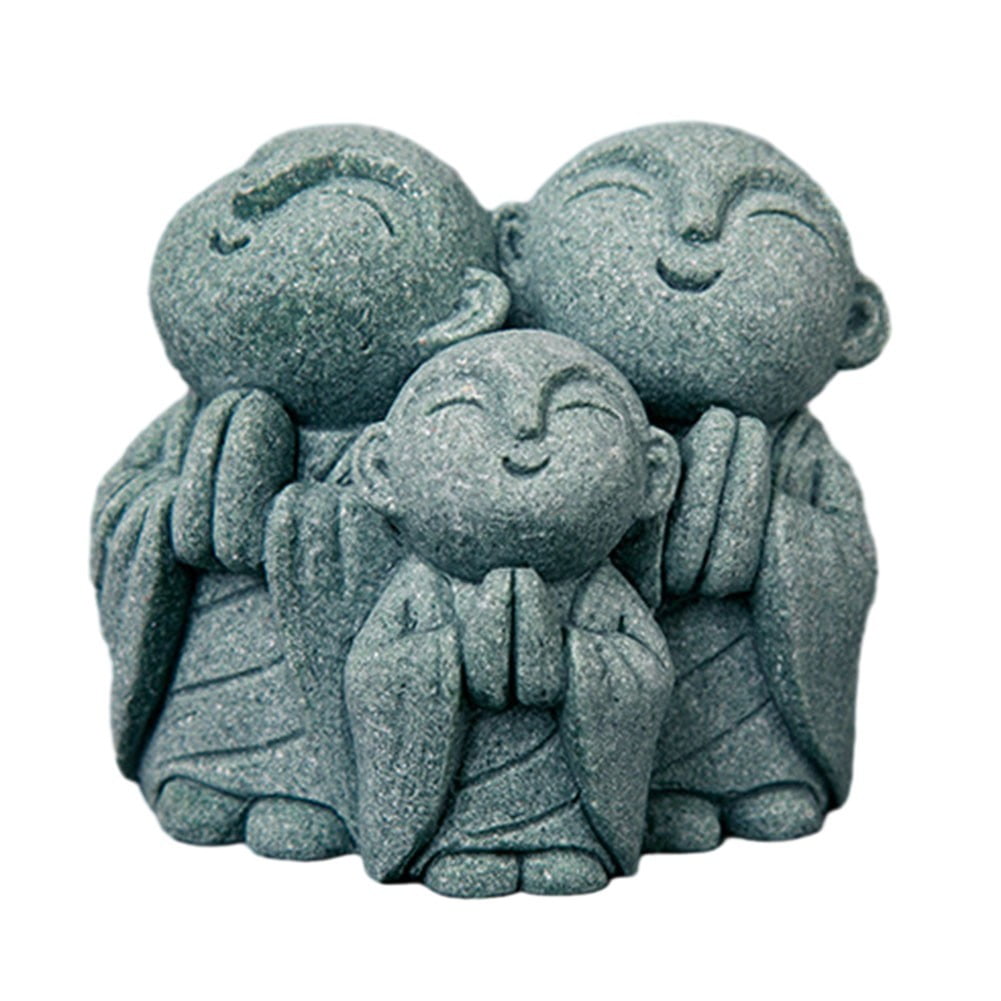 GYZEE Buddha Set See No Evil Speak Hear China Zen Spiritual Monk Statue ...