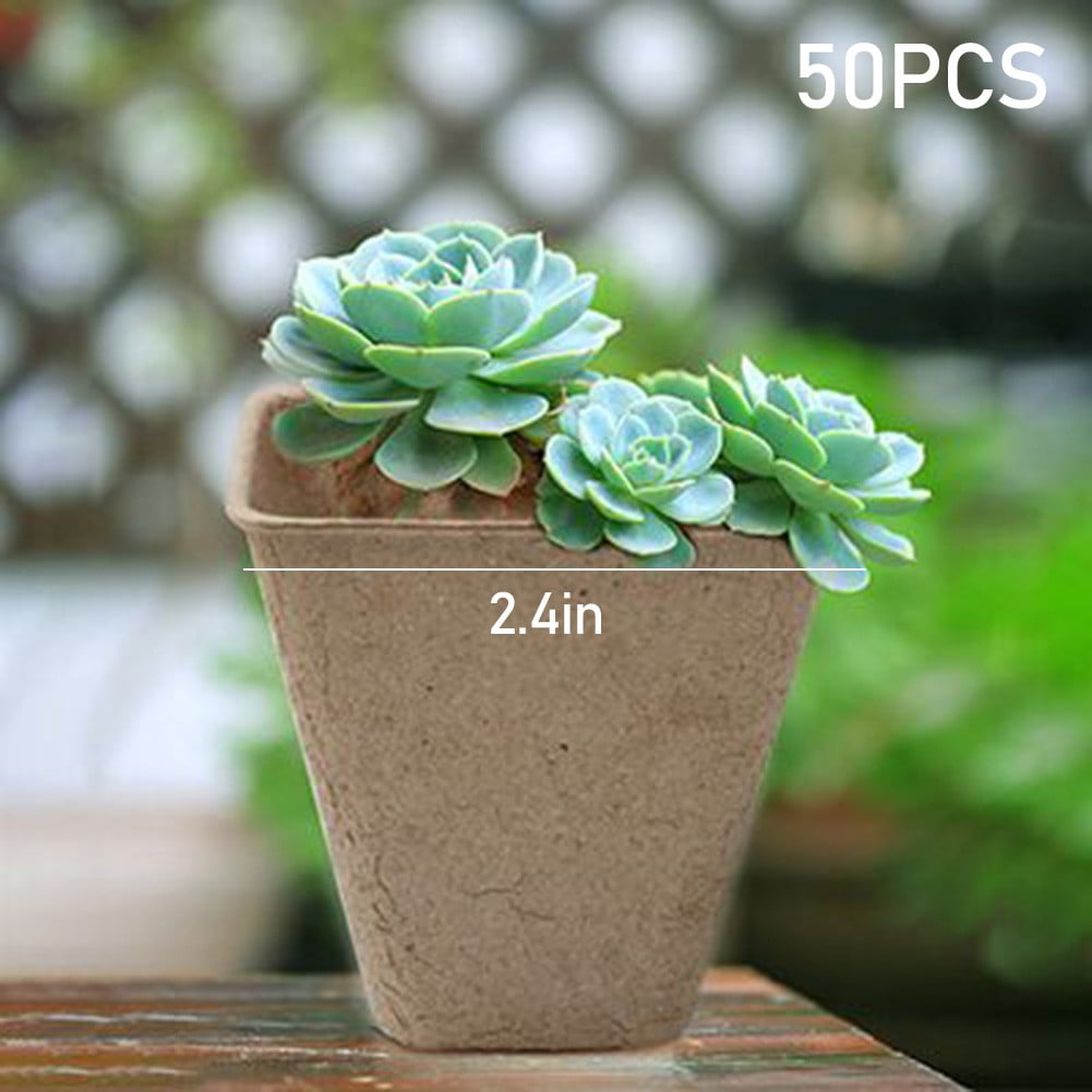 GYZEE Square Biodegradable Paper Pulp Peat Plant Pots Nursery Cup ...
