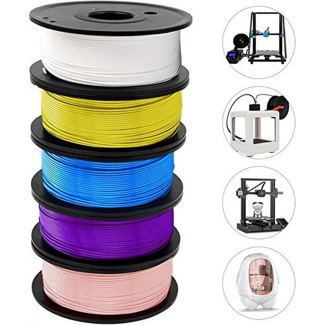 GYZJ 3D Printer Filament PLA 1.75mm 3-D Printing Materials 5 Colors ...