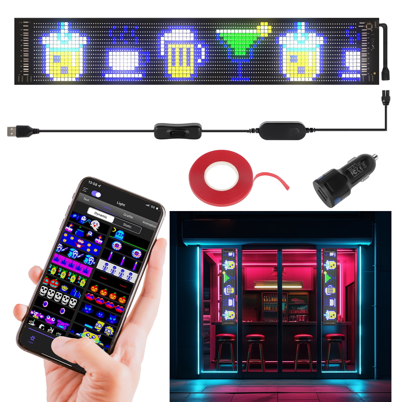 GYZJ 𝐋𝐄𝐃 𝐂𝐚𝐫 𝐒𝐢𝐠𝐧,Scrolling 𝐋𝐄𝐃 𝐒𝐢𝐠𝐧,Flexible LED RGB Color Sign ...