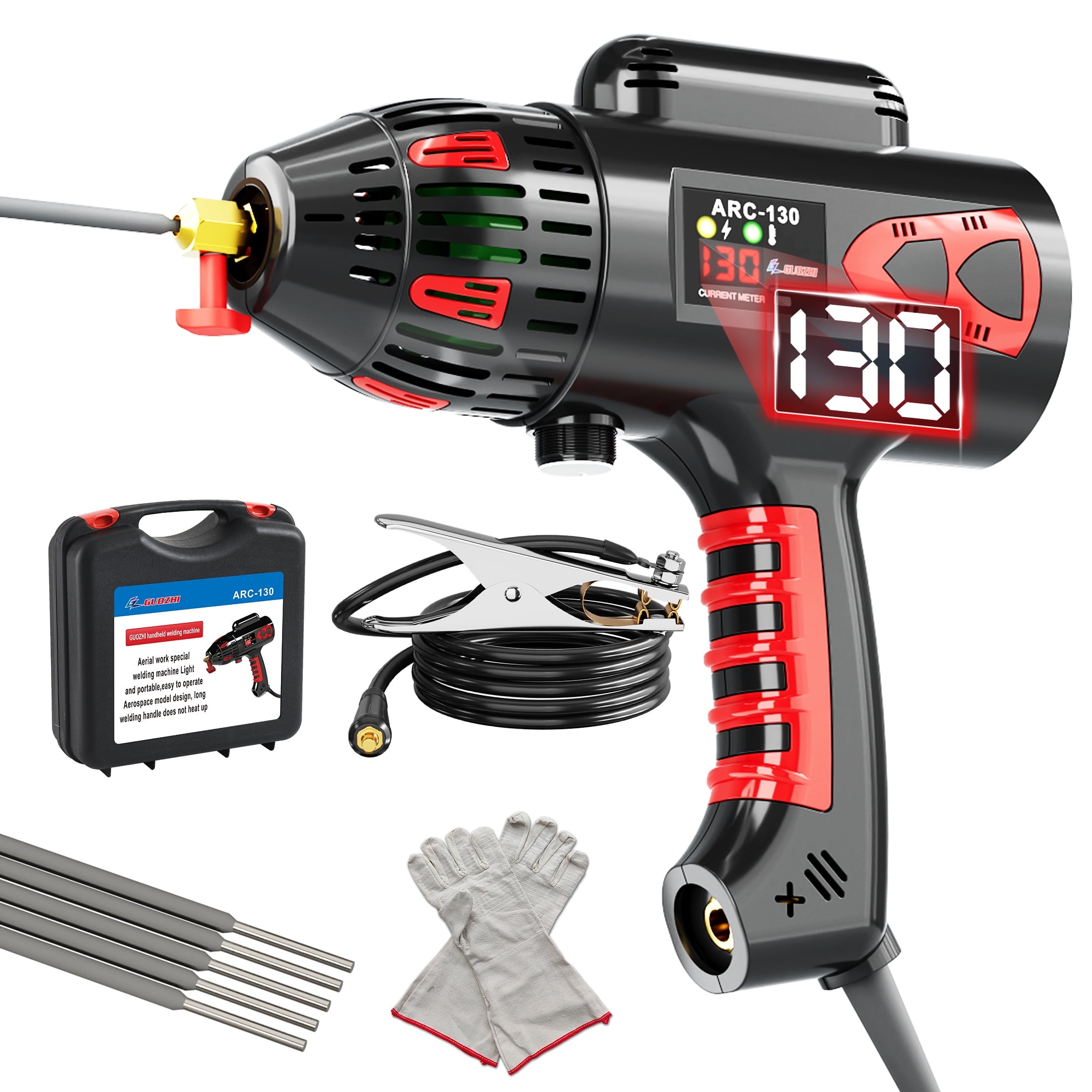 GZ GUOZHI 110V 130A Stick ARC Welder, Portable Handheld Design, Digital ...