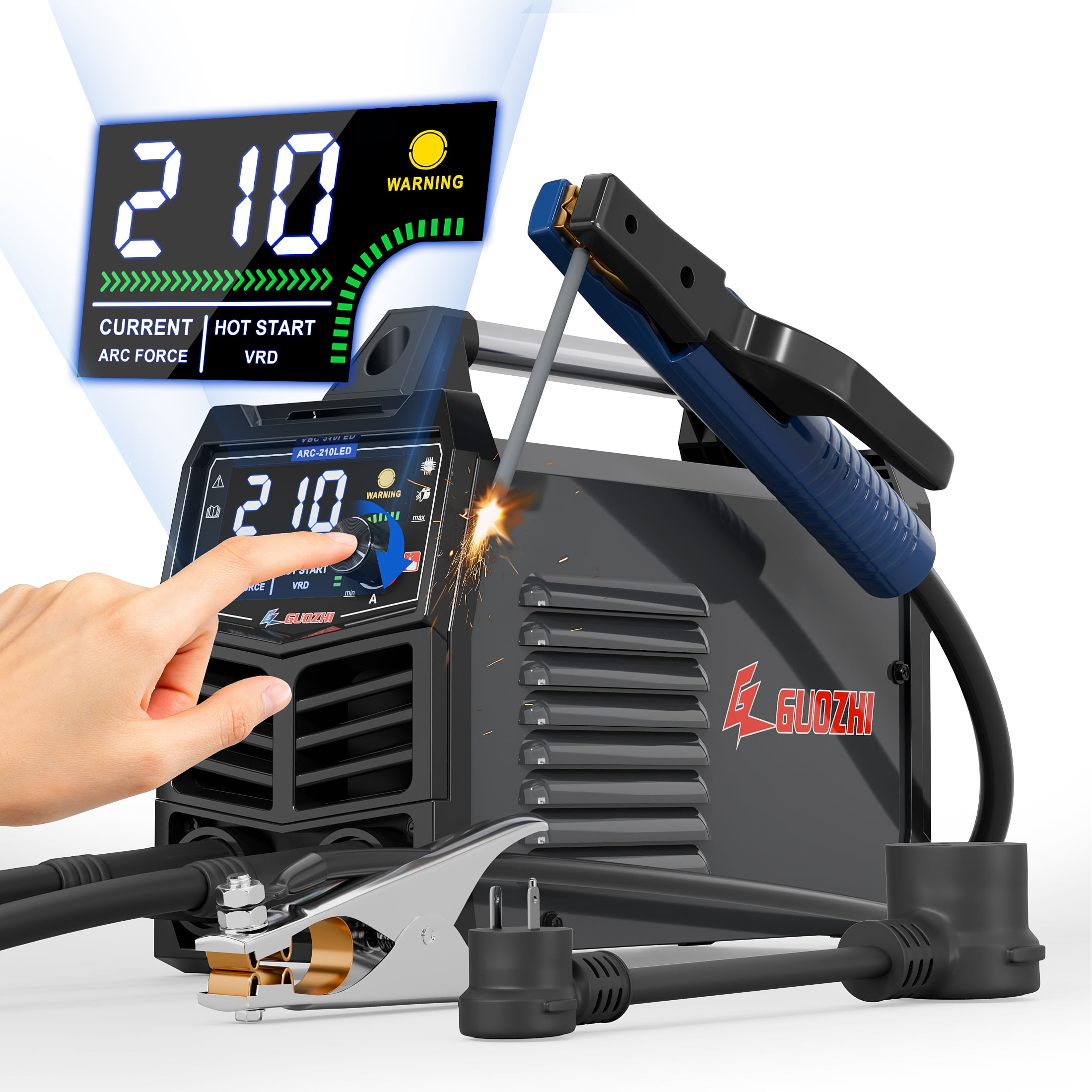GZ GUOZHI 210A Stick Welder, Smart LED Welder Machine, 110V/220V High ...