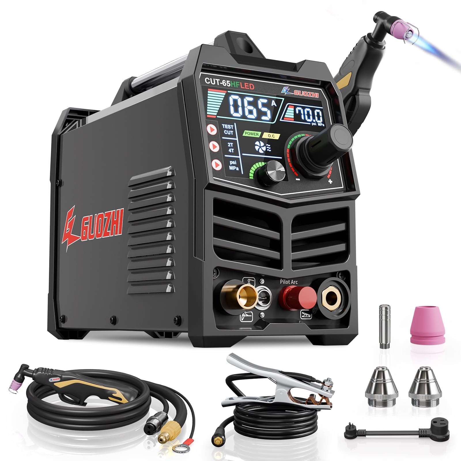 GZ GUOZHI Non-Touch Plasma Cutter, 65Amps High Frequency Pilot Arc ...