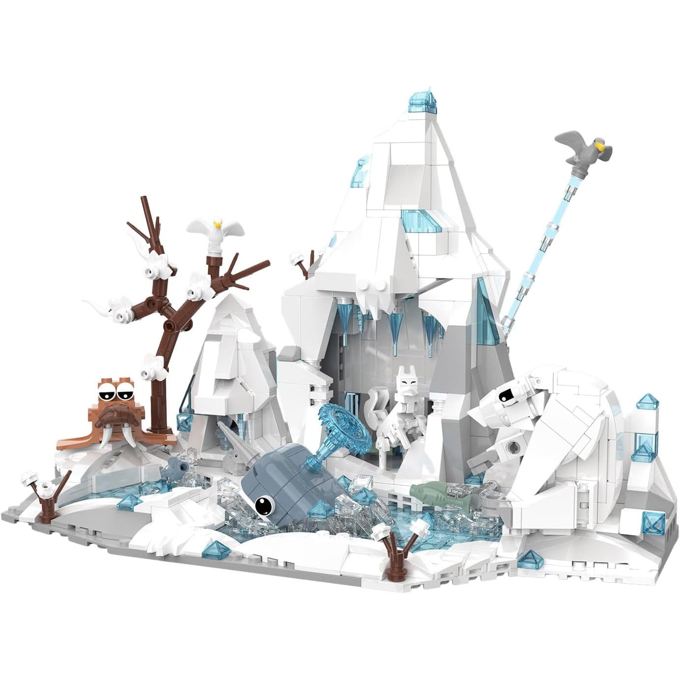 GZBrick Arctic Glacier World Building Sets with Whales Sea Lion bIcebergs Small Fish for Boy ...