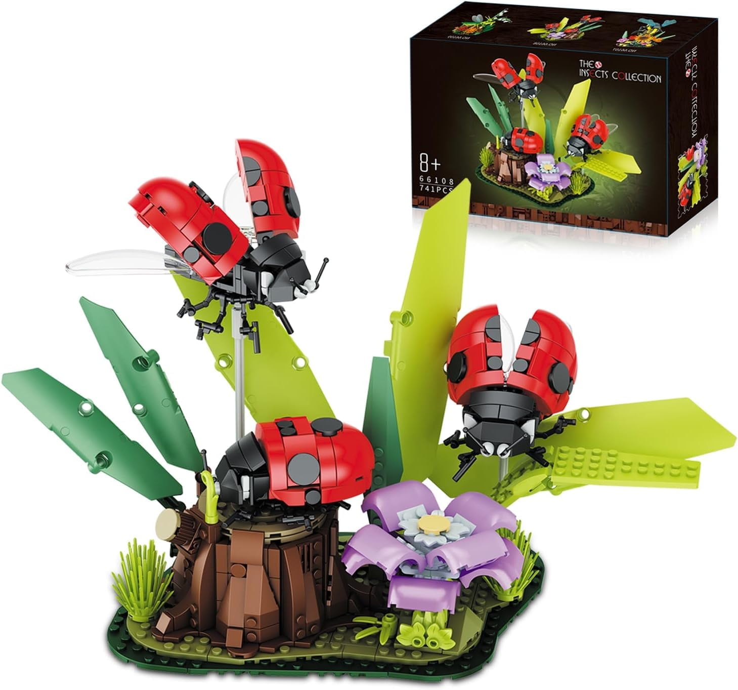 GZBrick Ladybug Flowers Building Sets Insects Tree Plants for Girls ...
