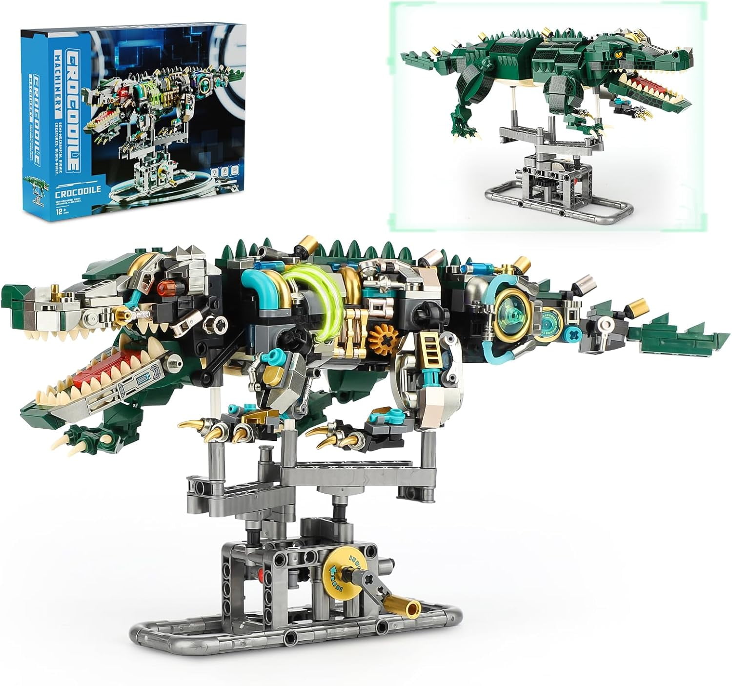 GZBrick Mechanical Crocodile Building Sets Compatible with Lego Animal ...