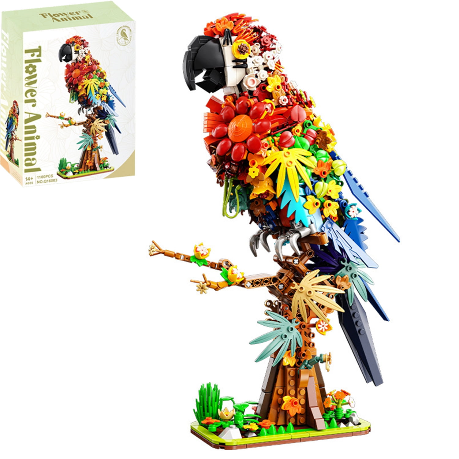 GZBrick Parrot Building Sets Compatible with Lego Flowers & Animal for ...