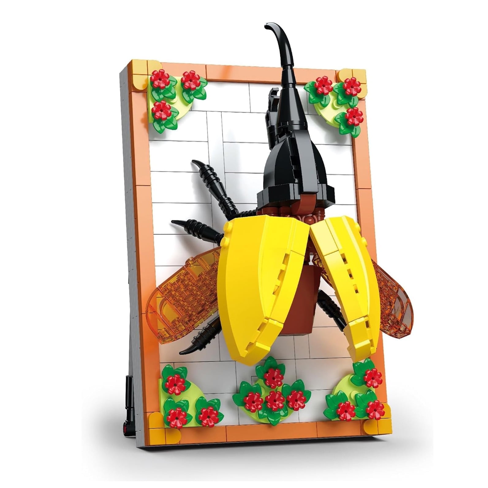 GZBrick Sunflower Butterfly Mantis Beetle Dragonfly Insects Flowers ...