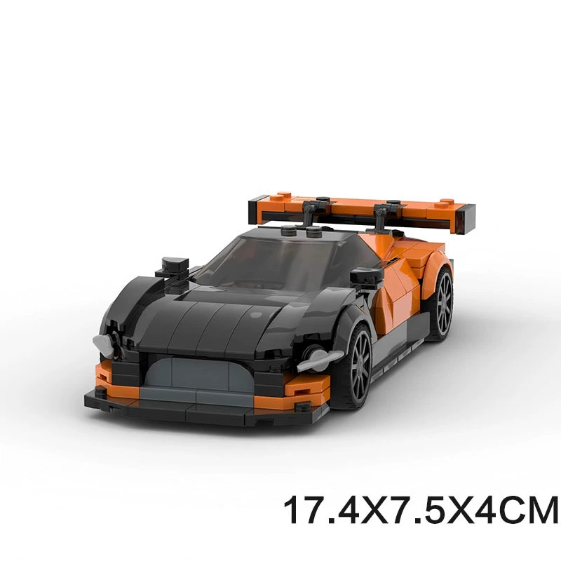 GZBricker 8-Stud Car Black and Orange McLaren 720S GT3 Building Set ...