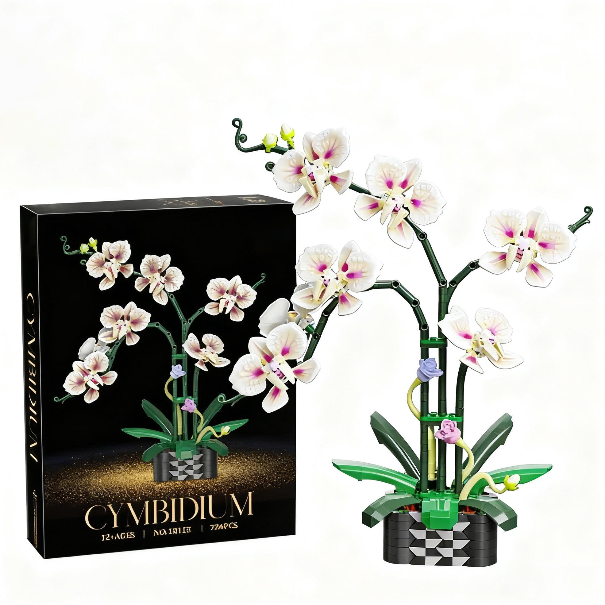GZBricker Orchid Flowers Bouquet Building Set, Compatible with Lego ...