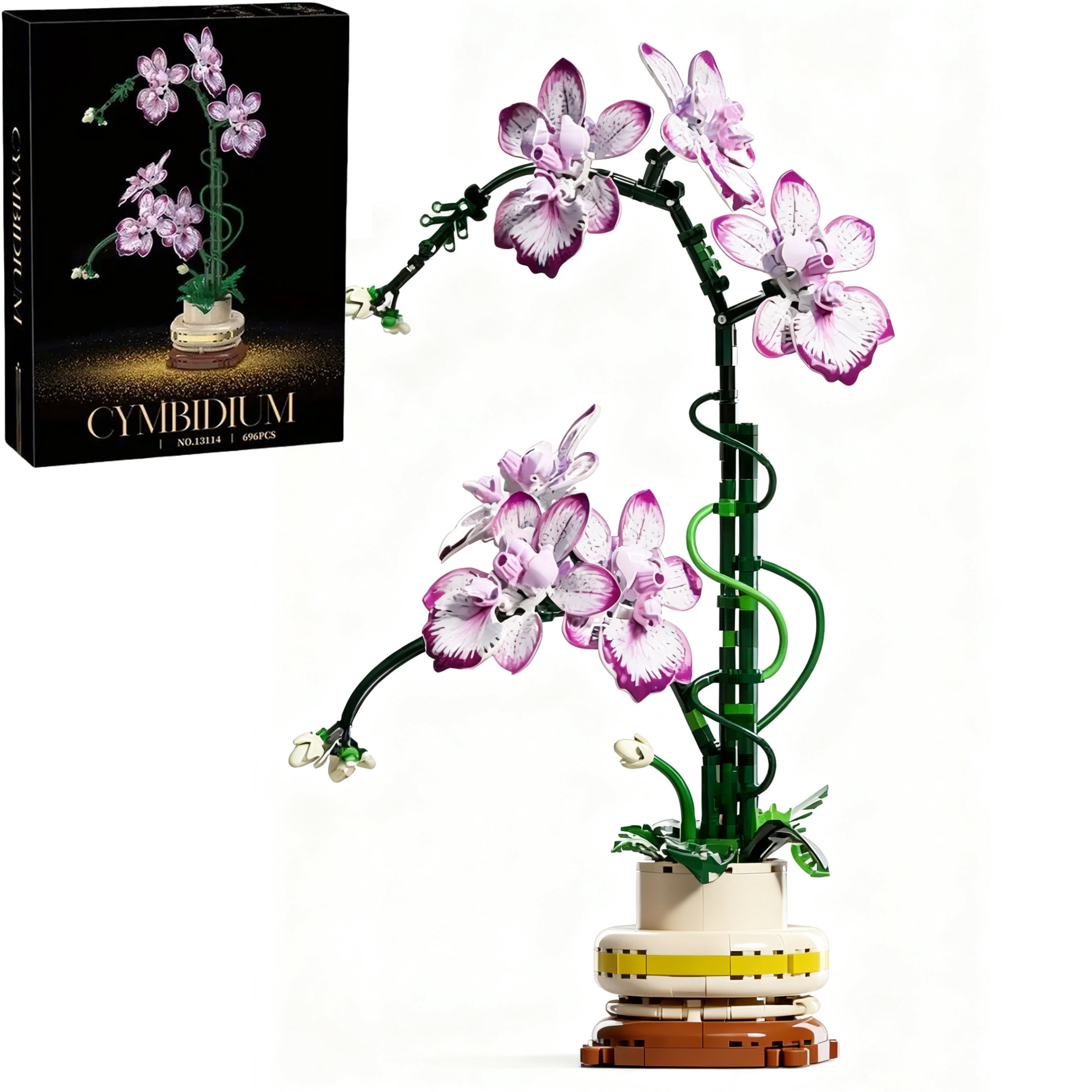 GZBricker Orchid Flowers Bouquet Building Set, Compatible with Lego ...