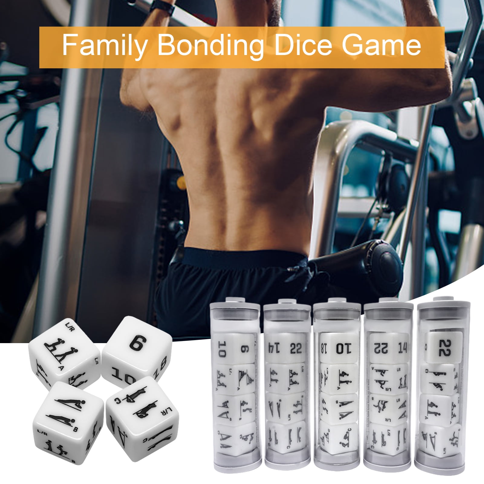 GZCW 1 Set 25MM Exercise Dice with Clear Tube Funny Solid Acrylic Mini ...