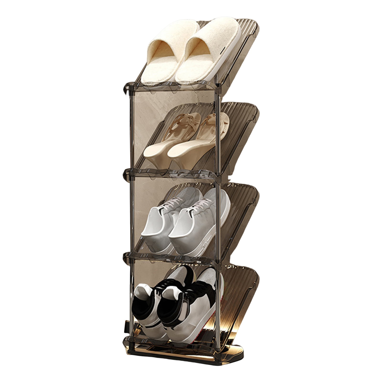 GZCW 1 Set Shoe Rack 2/3/4/5 Tiers 45 Degree Sloping Entryway Shoe ...