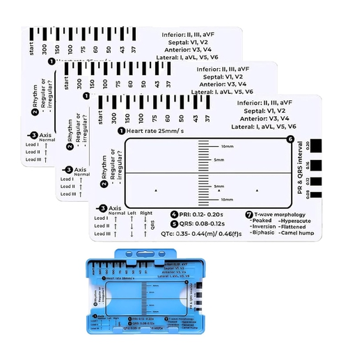 GZCW 2/3Pcs EKG 7 Step Ruler Plastic Electrocardiogram Caliper ...