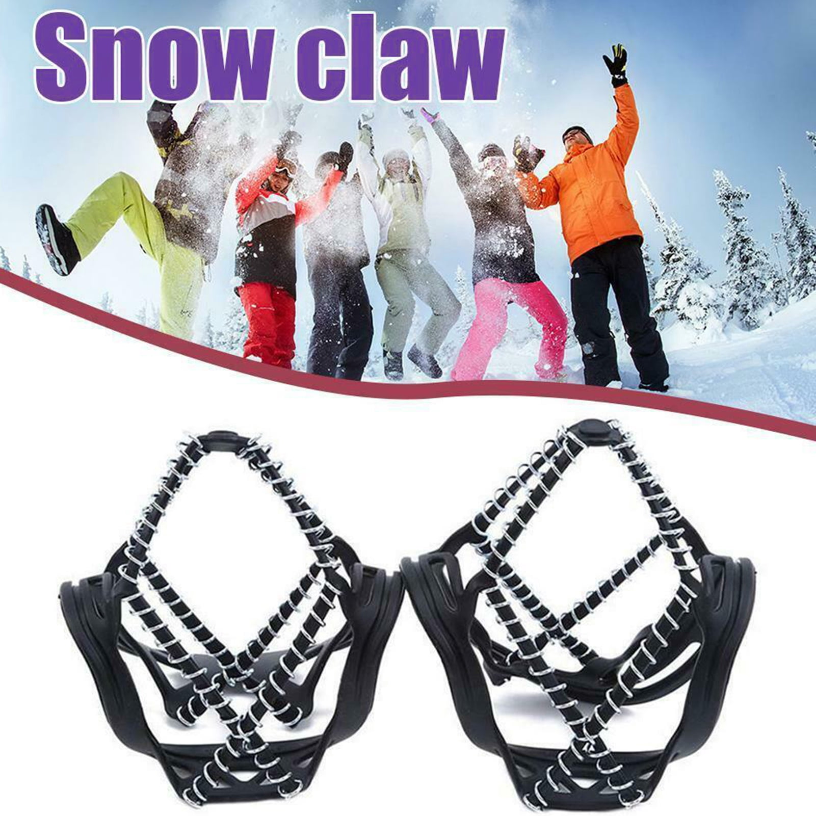 GZCW 2Pcs Anti-Slip Spikes Cleat Crampons Shoe Cover Ice Snow Hiking ...