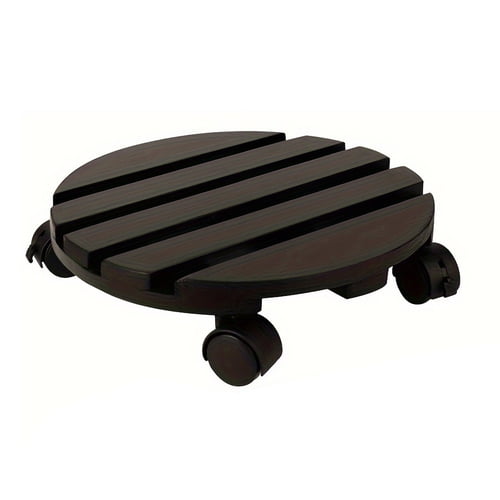 GZCW 2Pcs Plant Roller Stand with Lockable 360° Rotating Wheels Wood ...