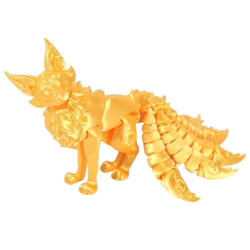 GZCW 3D Printed Fox Ornament Nine Tailed Fox Figurine with Articulated ...