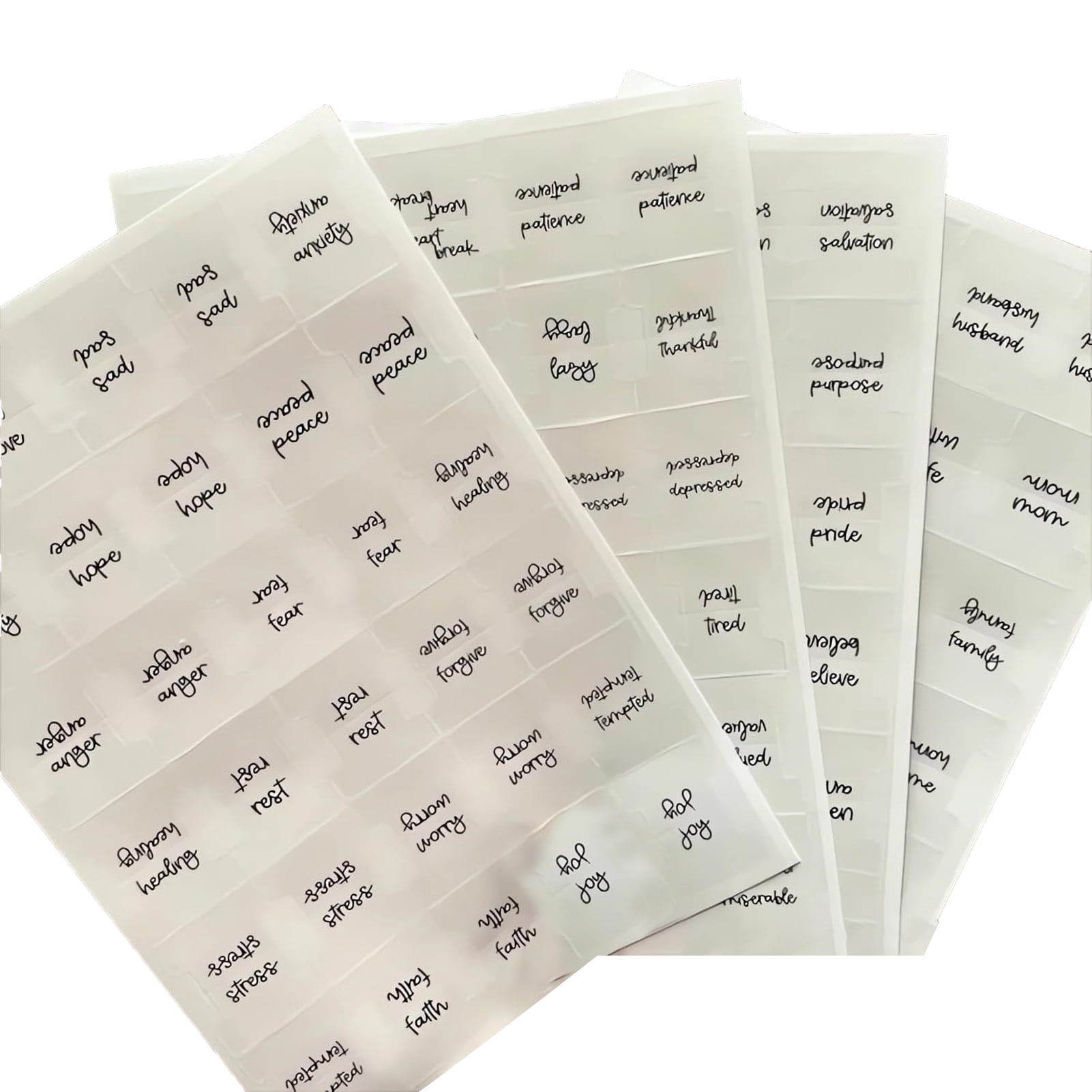 GZCW 4 Sheets/Set Prayer Bible Tab Self-adhesive Bible Sticky Index ...
