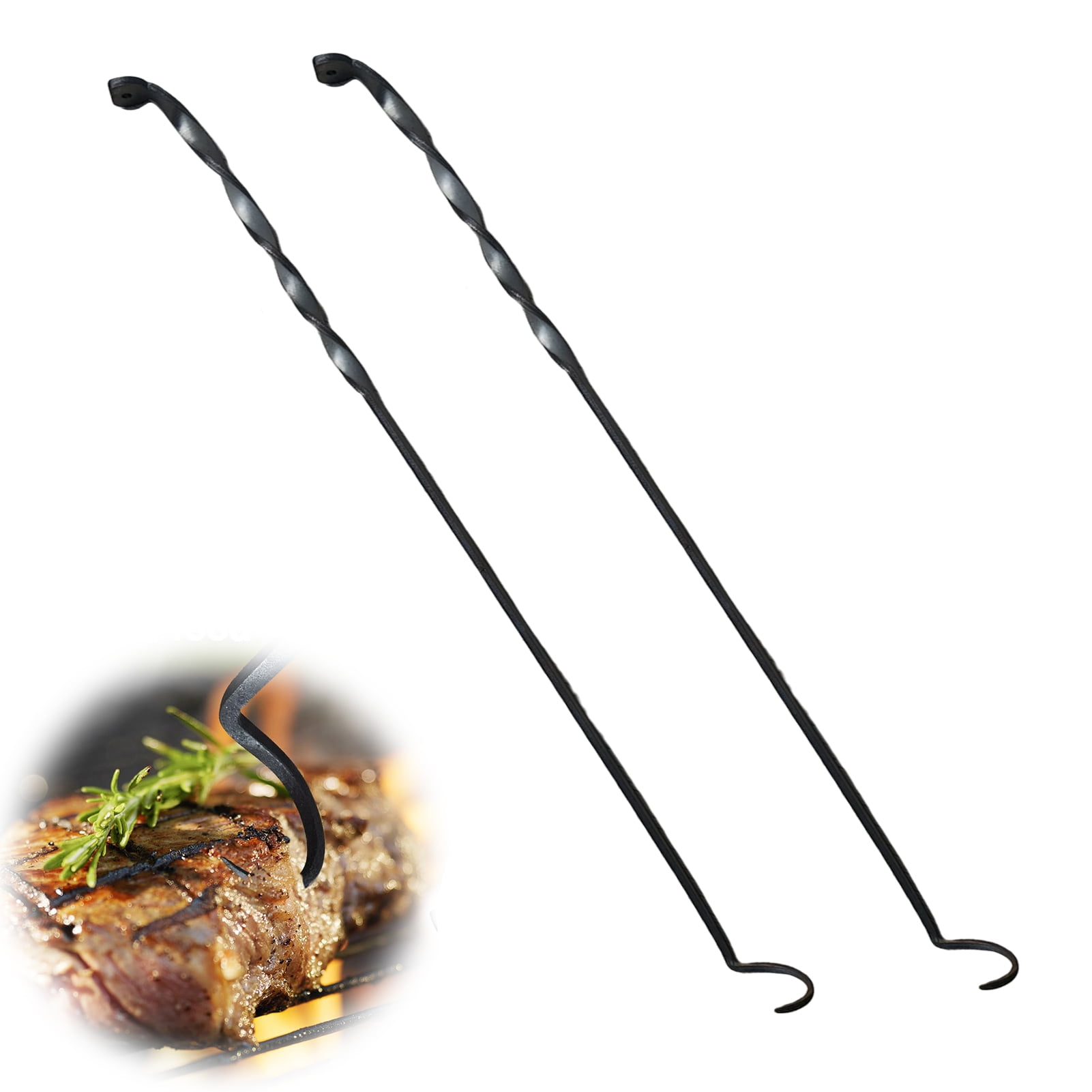 GZCW BBQ Food Flipper Metal Pigtail Food Flipper for Flipping Ribs ...