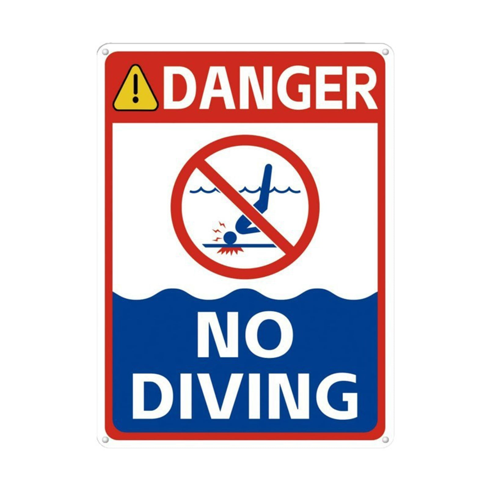 GZCW Danger No Diving Sign Weather-proof Heavy Duty Outdoor Yard Beach ...