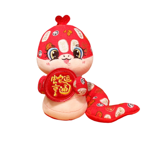 GZCW Fluffy Snake Doll 2025 Year of The Snake Plush Toy Chinese Zodiacs ...