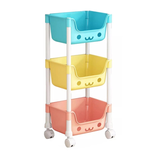 GZCW Four-Tier Rolling Cart Storage Box with 360-Degree Wheels Sturdy ...