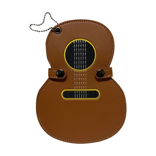 GZCW Guitar Pick Case Faux Leather Guitar-Shaped Pick Holder 17 Slots ...