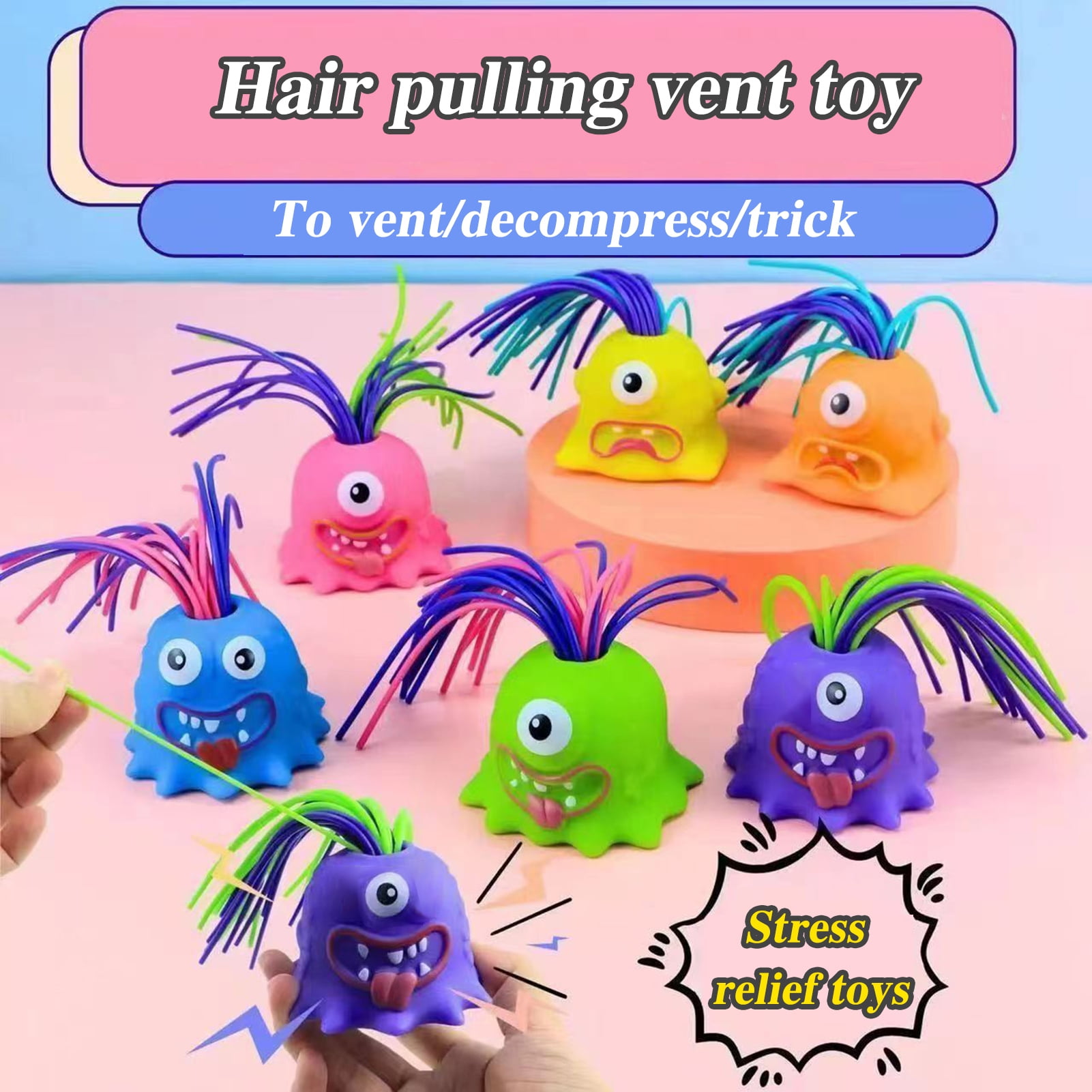 GZCW Hair Pulling Screaming Demon Toy Stress Anxiety Relief Portable ...