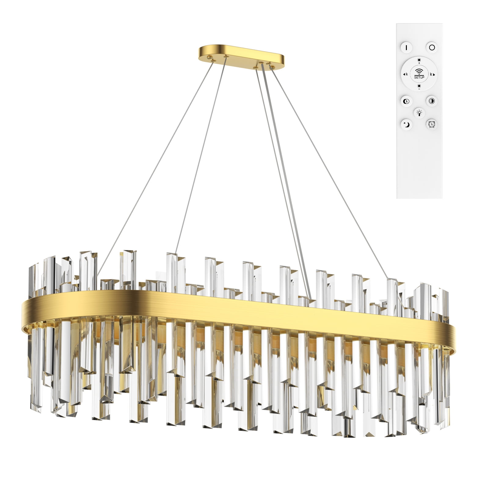 GZCW LED Chandeliers, Modern Faux Crystal Chandeliers, 16-Lights Brass ...