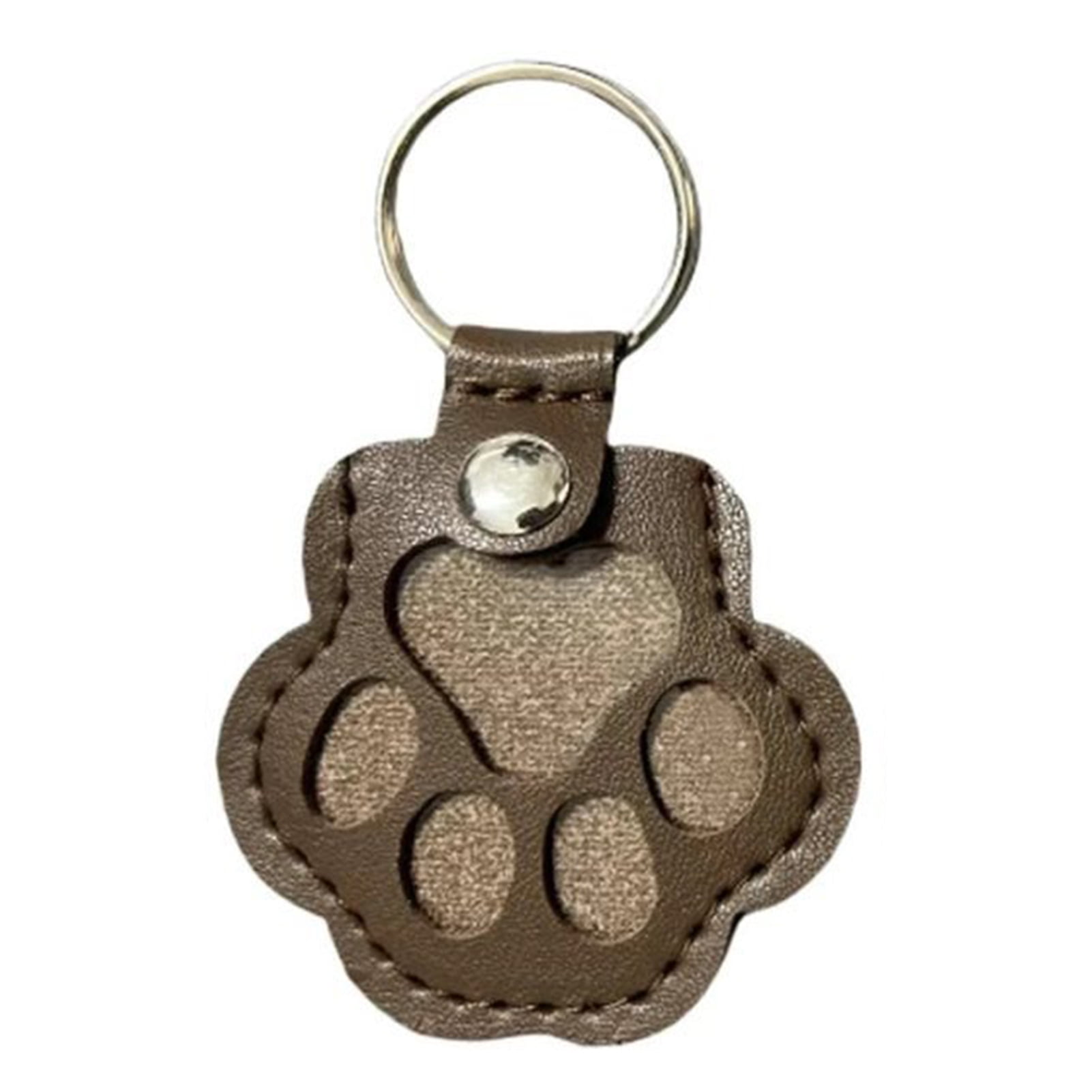 GZCW Pet Hair Keepsake Keychain Faux Leather Pet Paw Keychain Pet Hair ...