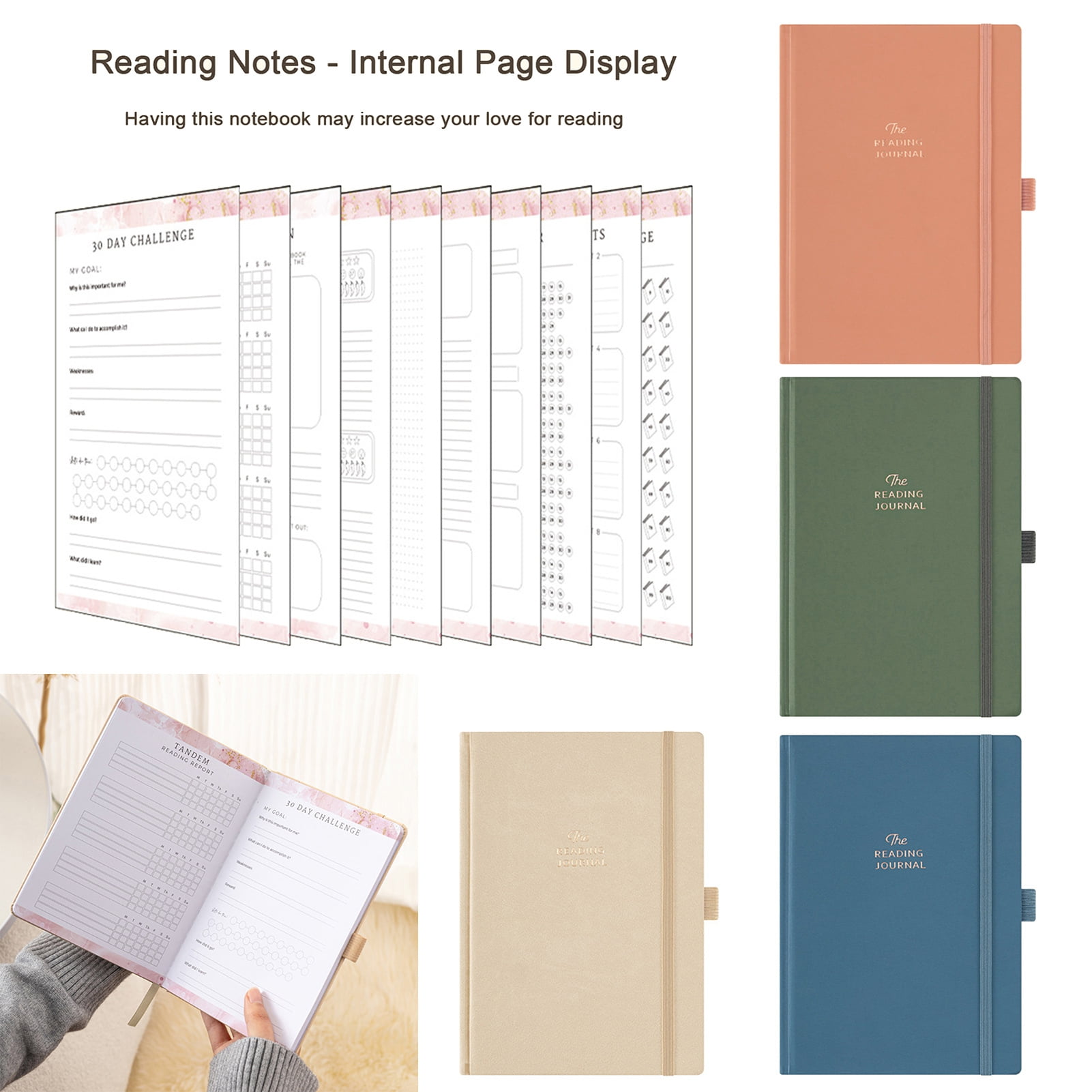 GZCW Reading Journal for Book Reviews A5 Size Track Reading Progress ...