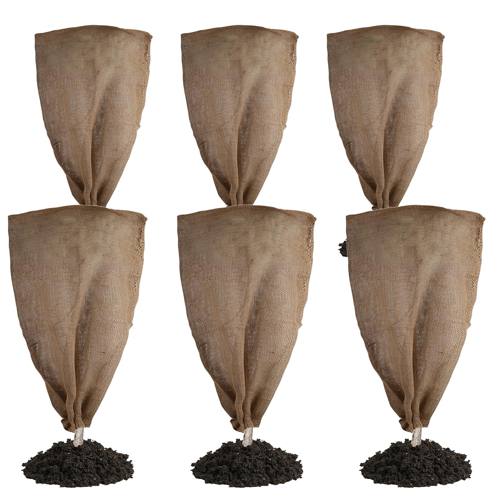 GZCW Reusable Winter Burlap Plant Covers Warm Plant Bags with ...